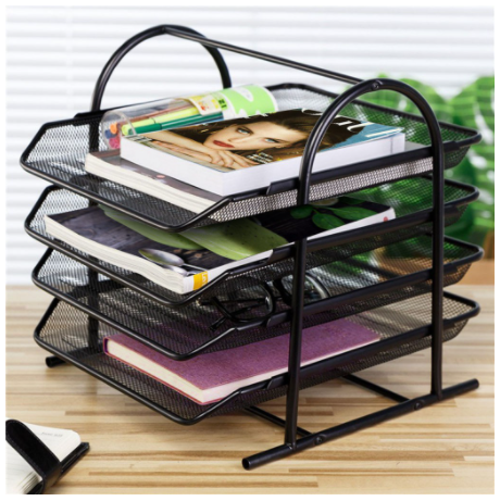 Mesh Desk 4 Tier Document Tray Organizer File Document Letter Paper ...