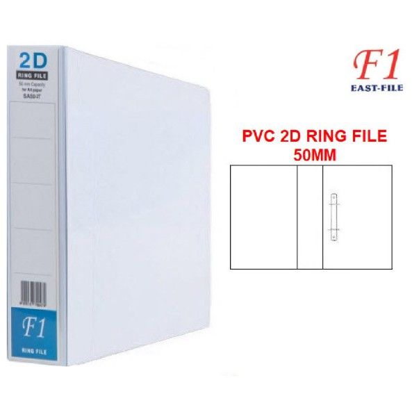 East-File - 2D Ring File PVC White - 50mm (A4 Size) | Lazada