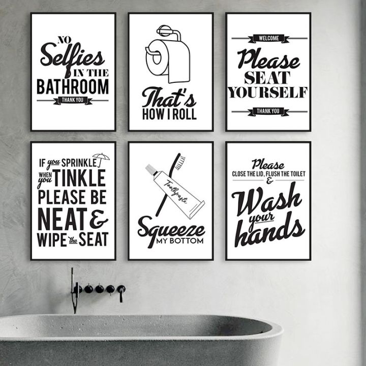 Simple Black White Quote Canvas Art Poster Prints Modern Wall ...