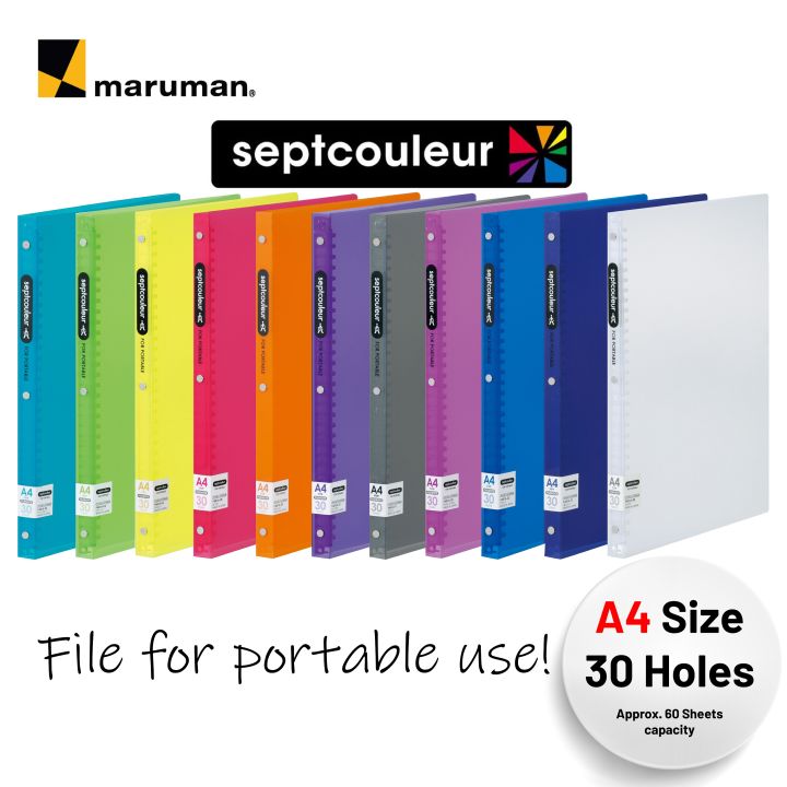 【Maruman】Septcouleur Binder File Notebook (Slim) A4 Size F481 | Lazada