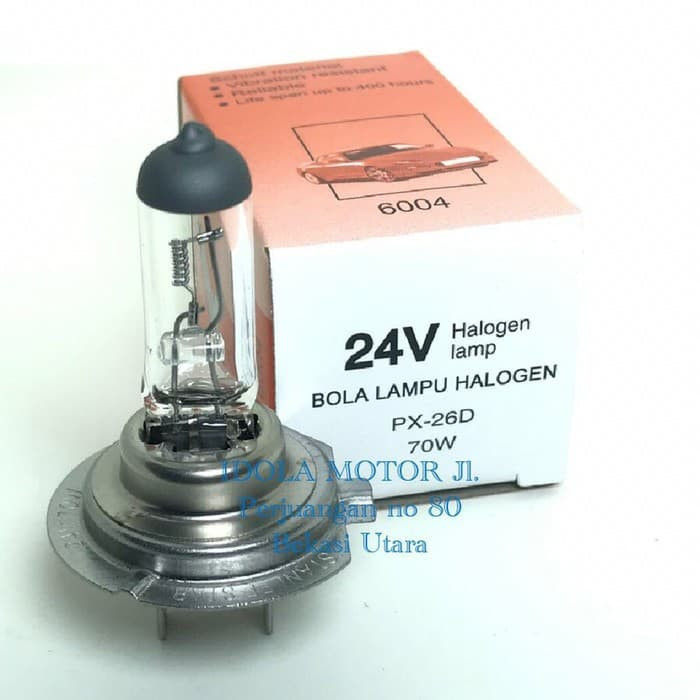Bohlam lampu halogen bamber / bumber H7 24v 70w merk stanlee star ...