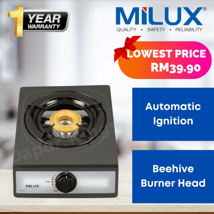 MILUX Single Burner Table Gas Cooker Stove with Double Jet System (YS ...