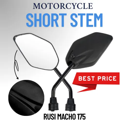 RUSI MACHO 175 Motorstar Viber Side Mirror Genuine Parts Short Stem ...
