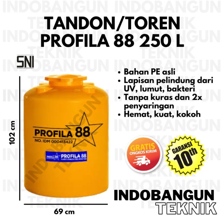 Tandon Air Toren Air Tangki Air Profira 250 Liter Harga Murah Profila ...