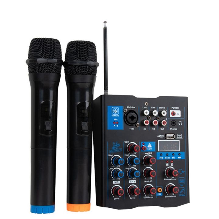 (OHIE) 5 Channel USB Audio Mixer with Wireless Microphone Studio Sound ...