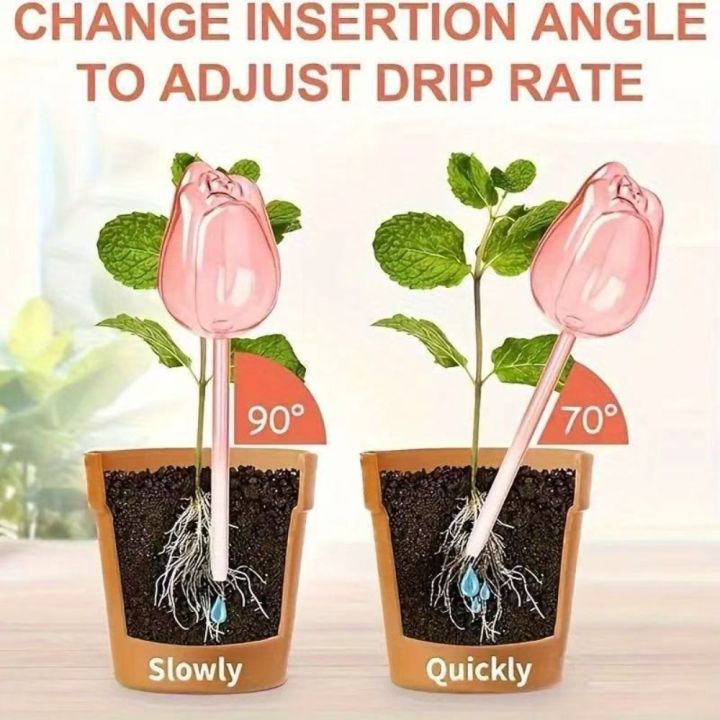 OKKFINE Transparent Body Tulip Water Globe Slow Release Tulip Shape ...
