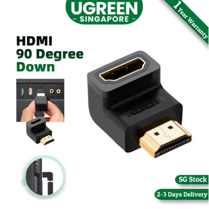 UGREEN HDMI 90 And 270 Degree Right Angle Adapter Gold Plated High Speed Hdmi Male To Female ...