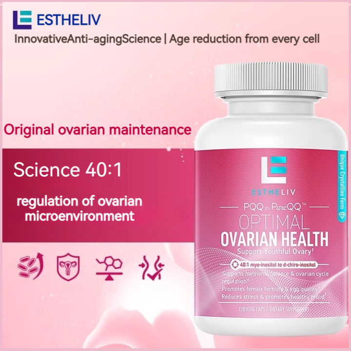ESTHELIV Optimal Ovarian Health Support Youthful Ovary high-purity PQQ Balance hormones 120 ...