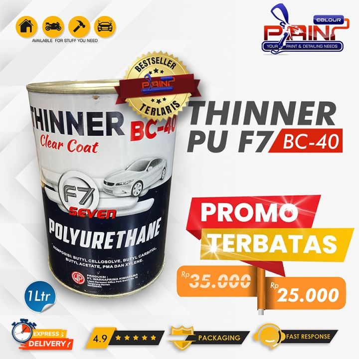 THINNER PU F7 Clear Coat BC 40 - Pengencer Cat 1Liter/ kaleng | Lazada Indonesia
