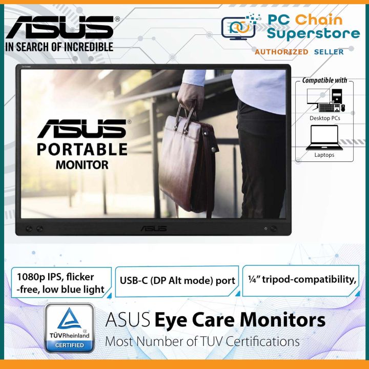 ASUS ZenScreen MB166C Portable USB Type C Monitor- 15.6 inch, Full HD ...