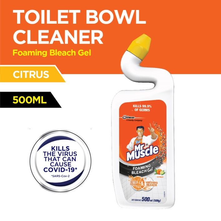 Mr. Muscle Toilet Bowl Cleaner Foaming Bleach Gel 500 ml - Citrus ...