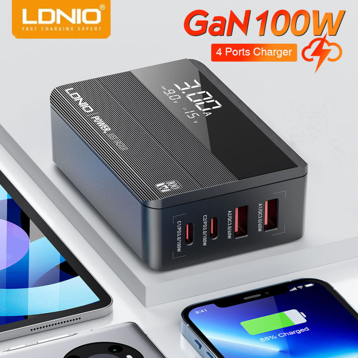 1111LDNIO 65W /100W Two PD Type-C and Two QC3.0 Super Fast Charging ...