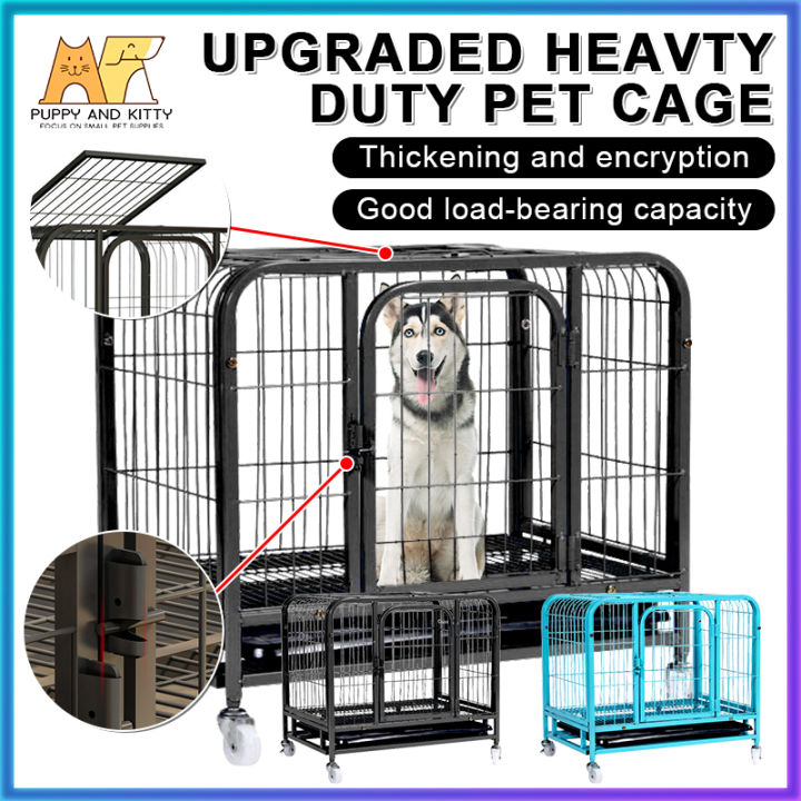 Pet Cage Square Tube Large Dog Cat Cage with Poop Tray | Lazada PH