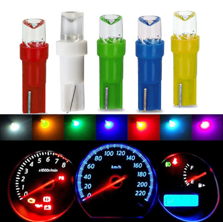10Pcs T5 LED Car Dash Dashboard Lights Bulb Instrument Panel Lamp ...