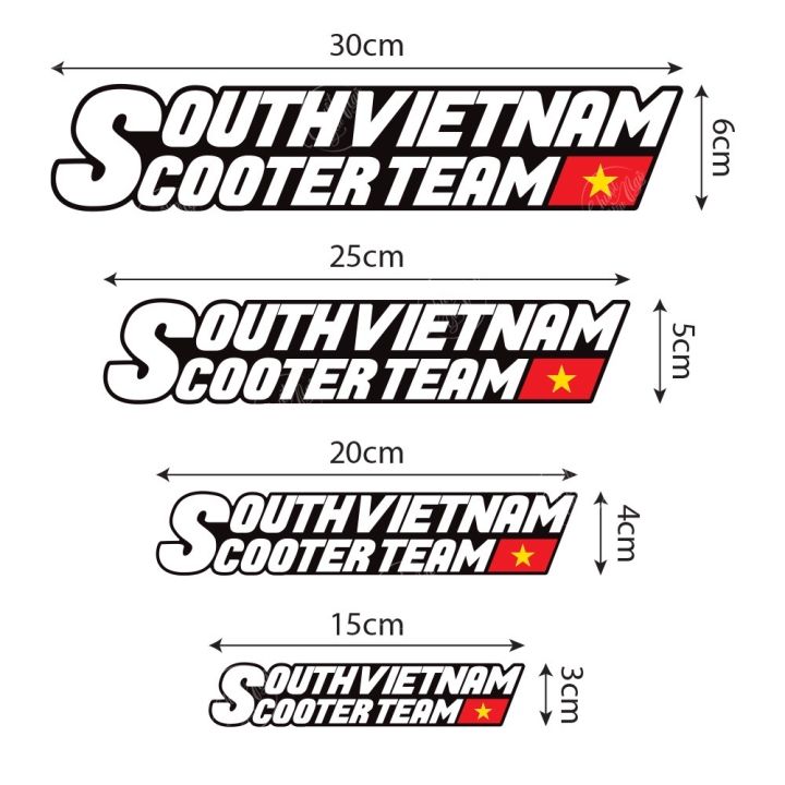 Tem logo decal tem sticker SOUTH VIETNAM SCOOTER TEAM hội nhóm xe tay ...