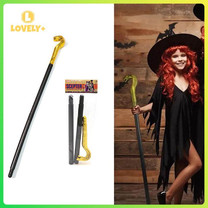 32.3” Gold Snake Head Scepter Skeleteen King Cobra Pimp Cane Egyptian ...