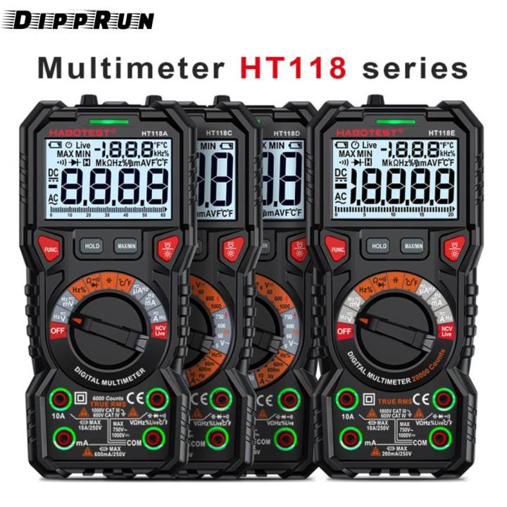 HT118 Digital Smart Multimeter TRMS 6000 Counts AC/DC 1000V Voltmeter ...