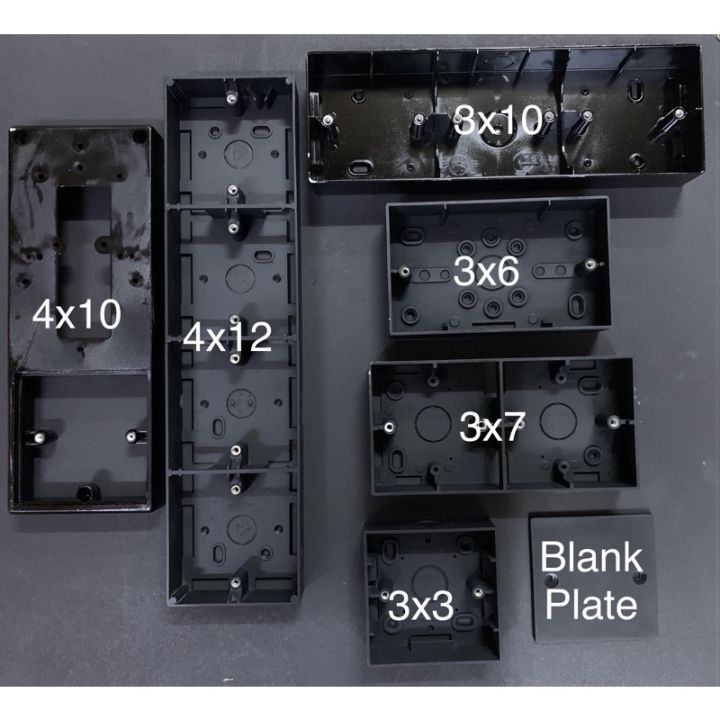BLACK PVC SURFACE NUT BOX | SWITCH BOX | PVC BOX 3x3 3x7 3x10 4x12 ...