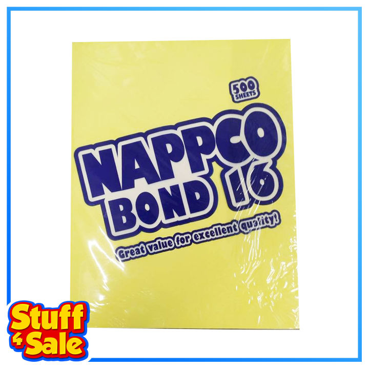 Nappco Colored Bond Paper 56 GSM Sub 16 Short / Long , Color Yellow ...