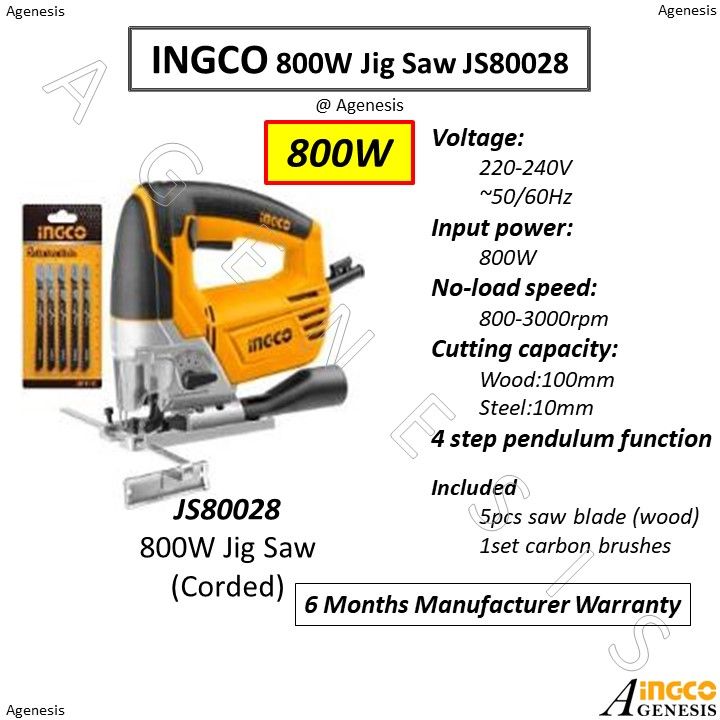 INGCO 800W Jig Saw JS80028 | Lazada Singapore