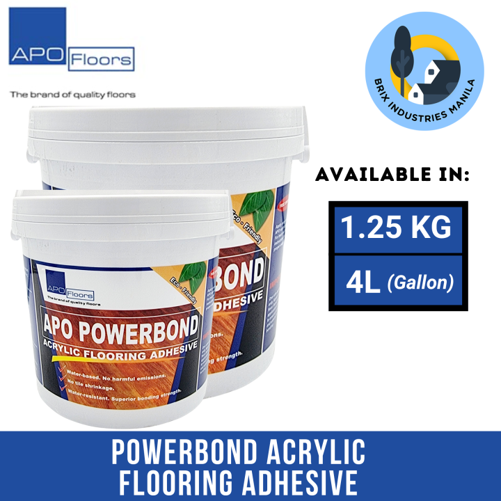 APO Powerbond Acrylic Flooring Adhesive 1.25kg or 5kg Water-Based Water ...