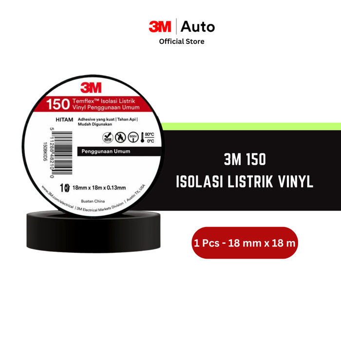 3M Temflex 150 Selotif Lakban Isolasi Kabel Listrik Warna Hitam | Lazada Indonesia