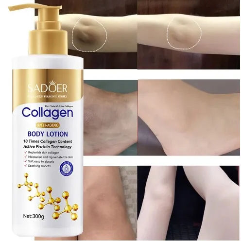 SADOER 300G Collagen Whitening Body Lotion Anti-Wrinkle Anti Aging Moisturizing Body Lotion ...