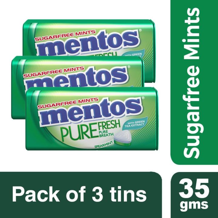 Mentos Pure Fresh Spearmint Mints - 3 tins | Lazada PH