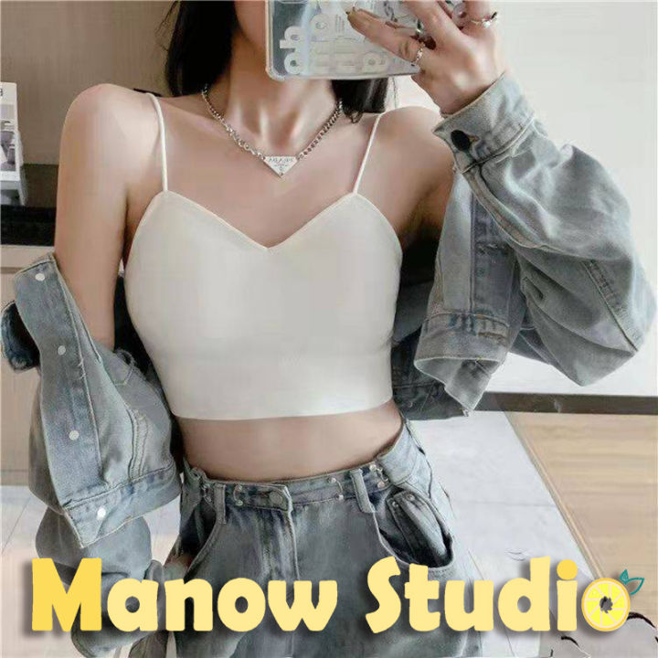 บราสายเดี่ยว เสื้อกล้าม สายเดี่ยว บราสายเดี่ยวแบบสวม 9930# Manow.studio | Lazada.co.th