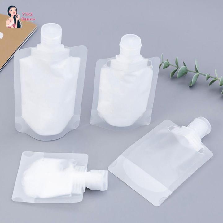 ถุง Y2K2 5ชิ้นแบบพกพาที่ใช้ซ้ำได้น้ำยาทำความสะอาดกระเป๋าใส่ของสำหรับเดินทางแชมพูกระเป๋าเก็บของฝา ...