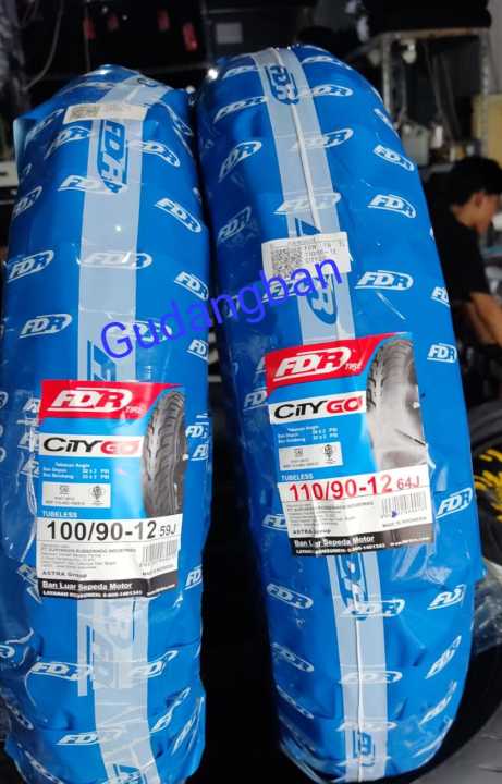 Paket Ban luar Motor FDR City Go 100 90 12 dan 110 90 12 Tubeless ...
