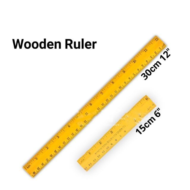 Pembaris Kayu/Wooden Ruler 30 cm - 2 pc | Lazada