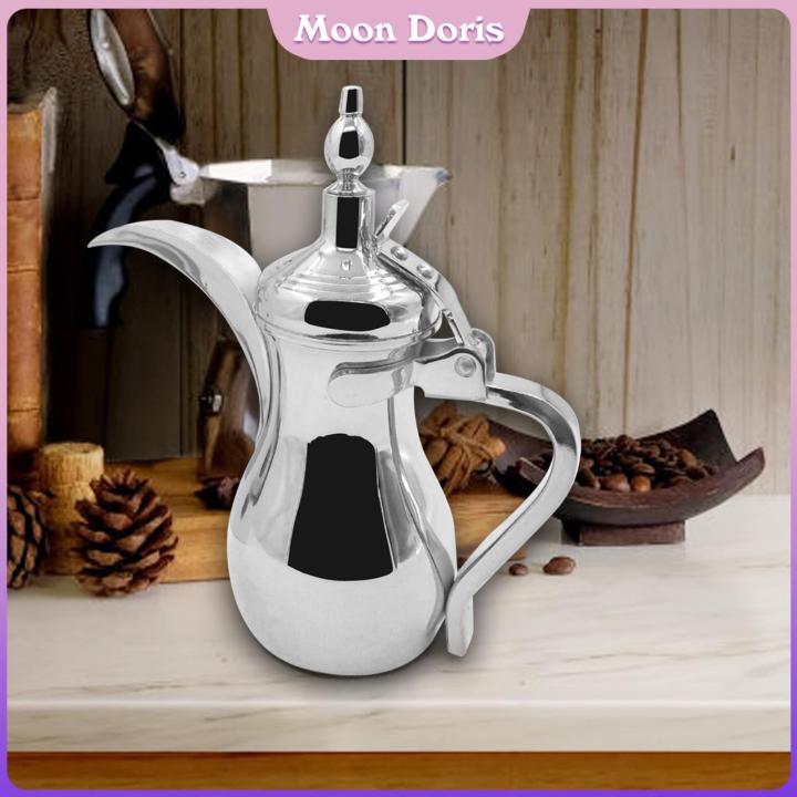 Moon Doris Traditional Arabic Coffee Pot Coffee Warmer Dallah Stainless ...