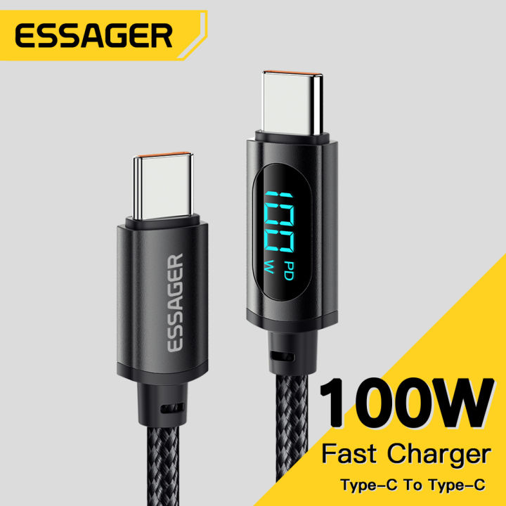 Essager 7A 100W Display USB C To USB C Cable PD Fast Charger Cord Type ...