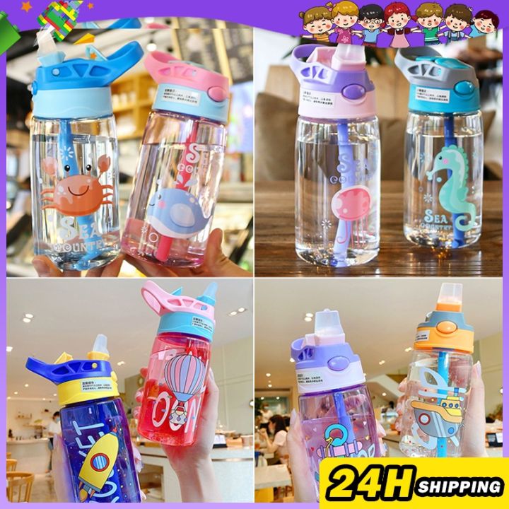 Tumbler For Kids Water Bottle With Straw BPA Free Thumbler Cute Cartoon Drinking Bottle 480ml ...