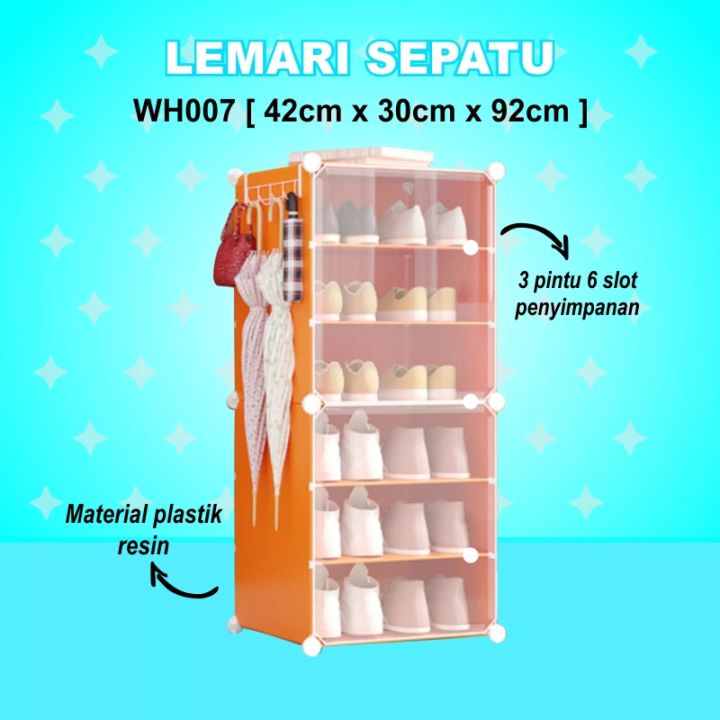 Rak Sepatu Anti Debu 6 Susun Tebal Shoe Rack Portable Serbaguna Kotak ...