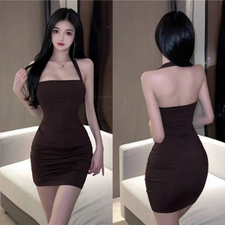 927 coffee french elegant black mini dress for woman plus size casual ...