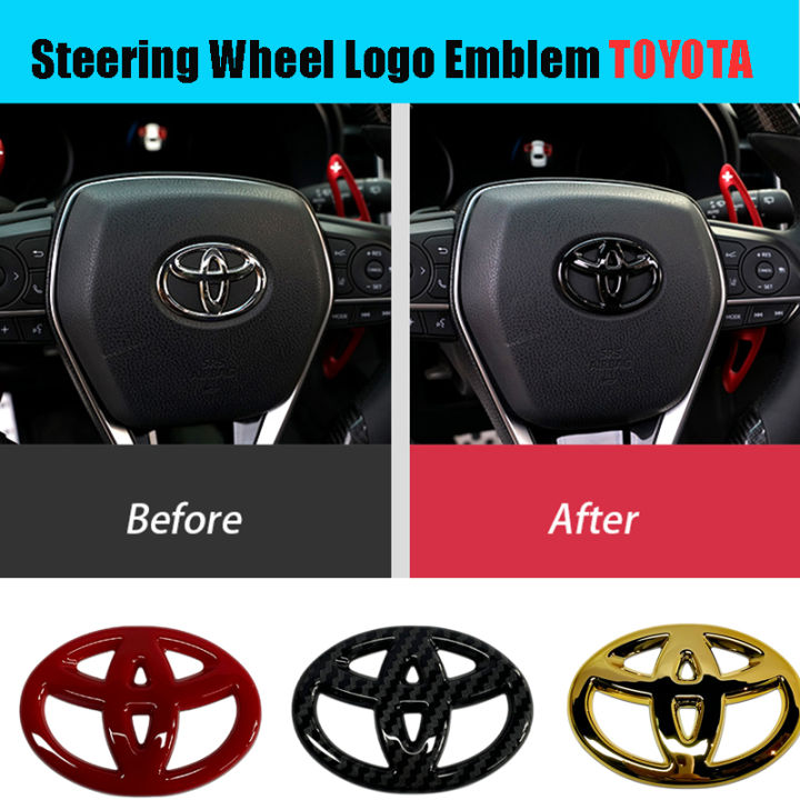 For Toyota Car Emblem Steering Wheel Center Logo Cover Sticker ...