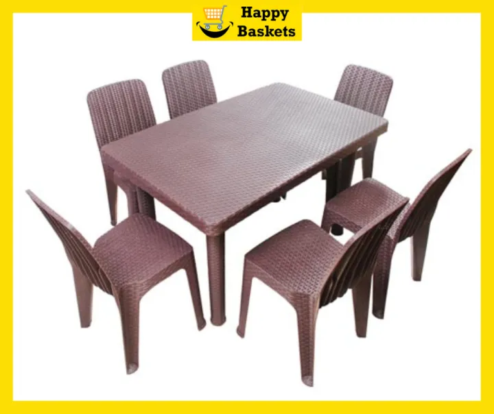 JOLLY RATTAN TABLE (30 x 48) + 6PCS RATTAN CHAIR / DINING SET / TABLE ...