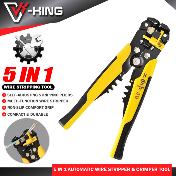 V-KING Automatic Wire Stripper & Crimper Self-adjusting Tool for Cable ...