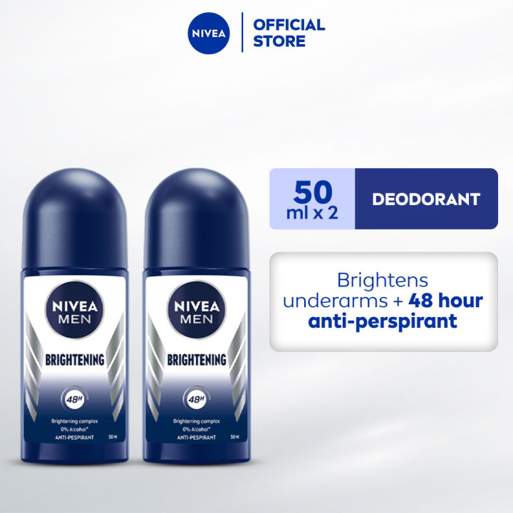 Buy 1 Take 1 NIVEA Men Deodorant Brightening Anti-Perspirant Roll-on, 50ml | Lazada PH