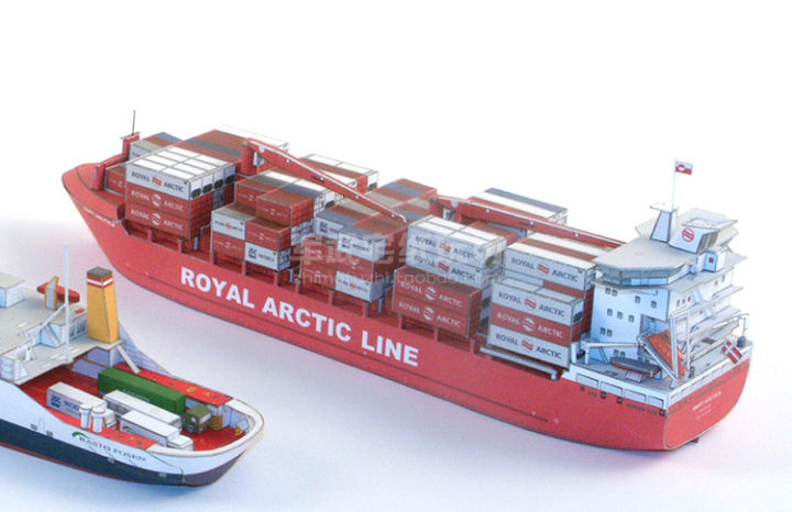 1:400 paper model of container ship Mary Arctica, Denmark, assembled by ...