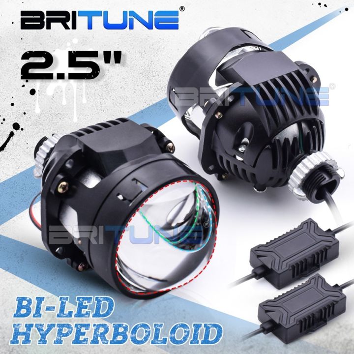 2.5 inch Hyperboloid 55W Motorcycle Bi-led Headlight Lenses Projector ...