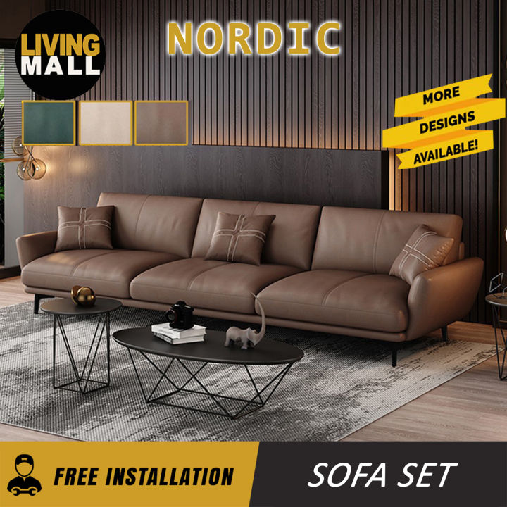 Living Mall Nordic Inspired 1/2/3/4-Seater Sofa P.U Leather Upholstery ...