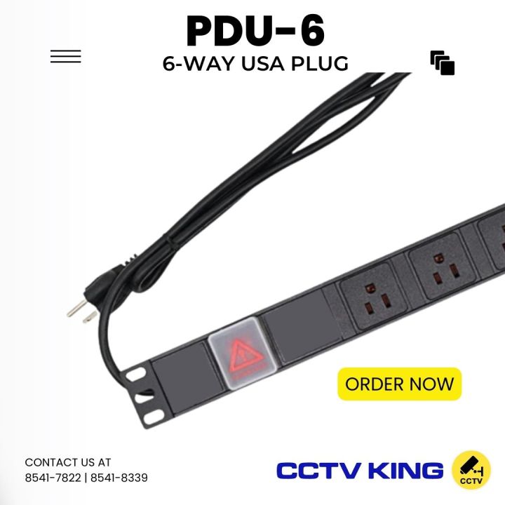 Power Distribution Unit 6-way, PDU-6, PDU, USA plug, 6 way plug | Lazada PH