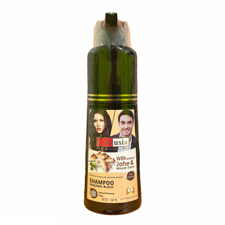 CULTUSIA COLOR FAST HAIR SHAMPOO COLORING SHAMPOO BLACK JAHE WOOD BROWN ...