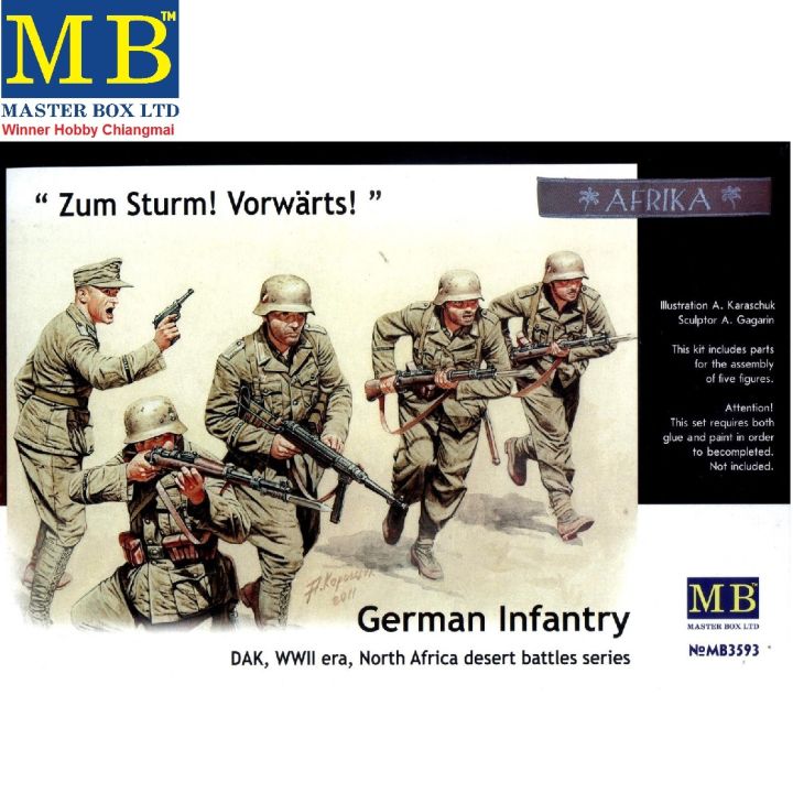 โมเดลฟิกเกอร์ Master Box 3593 GERMAN INFANTRY ZUM STURM! VORWARTS 1/35 ...