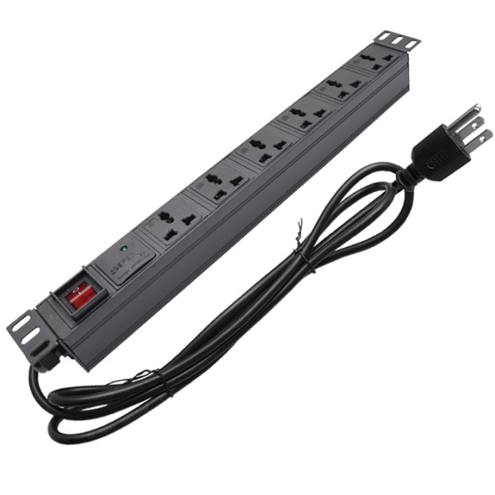 PDU(Power Distribution Unit) 6-8 Outlets 1U (Black) รางปลั๊กไฟ ใส่ตู้ ...