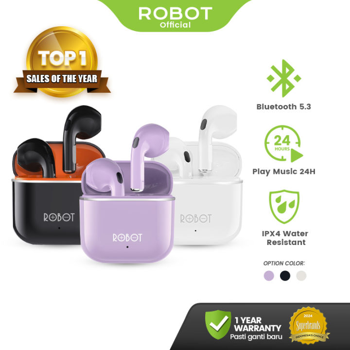Robot TWS Wireless Earphone Airbuds T50S Original BT 6.0 True Wireless ...