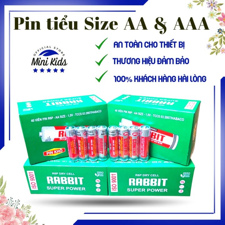 Pin con Thỏ , Pin tiểu loại to size AA ( 2A ) và loại nhỏ size AAA ( 3A ...